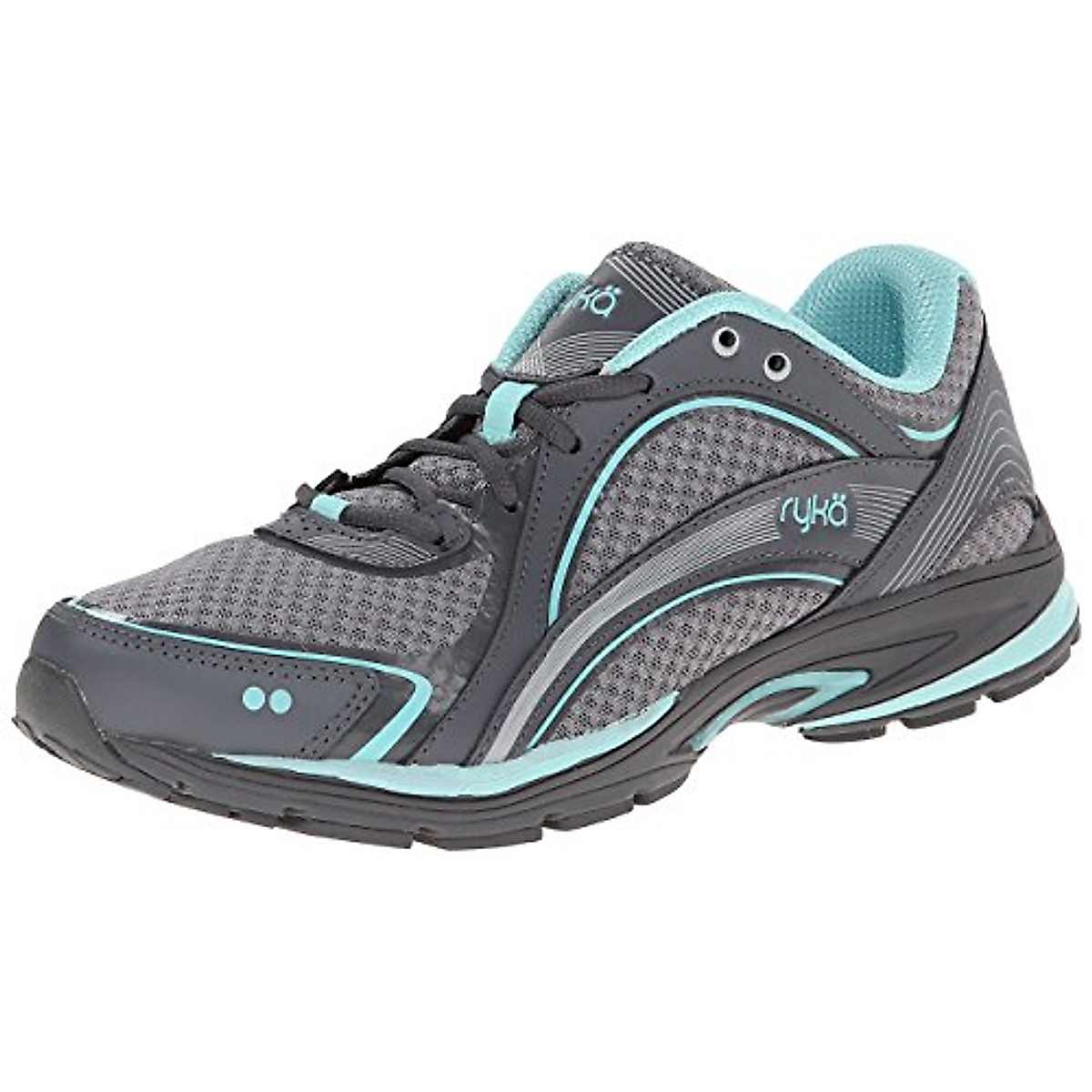 Ryka Women's Sky Walk Walking Shoe, Frost Grey/Aqua Sky/Iron Grey, 8.5 M US
