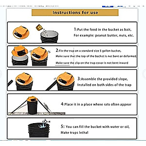 CATIIOR 5 Gallon Bucket Lid Mouse/Rat Trap Indoor/Outdoors Mouse Trap Automatically Reset Door Style, Rat Traps Outdoors Indoor House Chipmunk Trap, YELLOW (MC700LL/A)