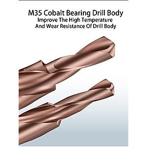 M35 HSS-CO Cobalt Two Stage Step Drill Bit Screw Counterbore Twist Countersink Drill for Stainless Drilling and Chamfering (M6 180)