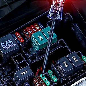 Sodcay 1 PC Car Digital Electric Pen, 6V-12V-24V DC Car Circuit Tester Light, Test Light with 5.9Ft Extended Spring Wire, Car Truck Vehicle Circuits Low Voltage Tester Probe (Red)