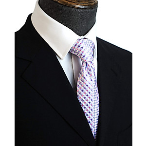 ZENXUS Extra Long Ties for Big and Tall Men, 63 inch XL Long Neckties, Blue, Grey, Purple, 4-Pack