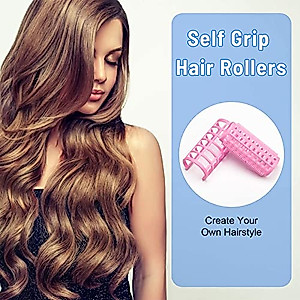 Ahier Hair Roller, 20 Pack Self Grip Roller, 4 Kinds Hairdressing Curlers for DIY or Hair Salon (Barrel type) (Barrel type)