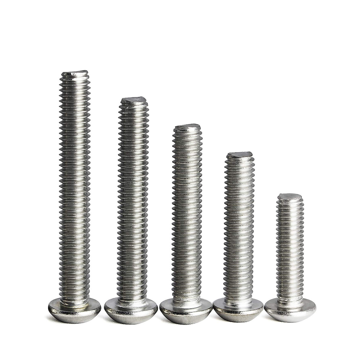 M5 x 20mm 25mm 30mm 35mm 40mm Button Head Socket Cap Screws Bolts, 304 Stainless Steel, Bright Finish, Metric Allen Hex Drive, Fully Threaded, 50PCS