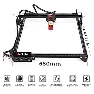 ORTUR Laser Master 2 S2 SF Laser Engraver, 5.5W Output Power DIY Laser Cutter and Engraver, Laser Engraving Machine Support Lightburn, Laser Engraver for Wood and Metal, Acrylic