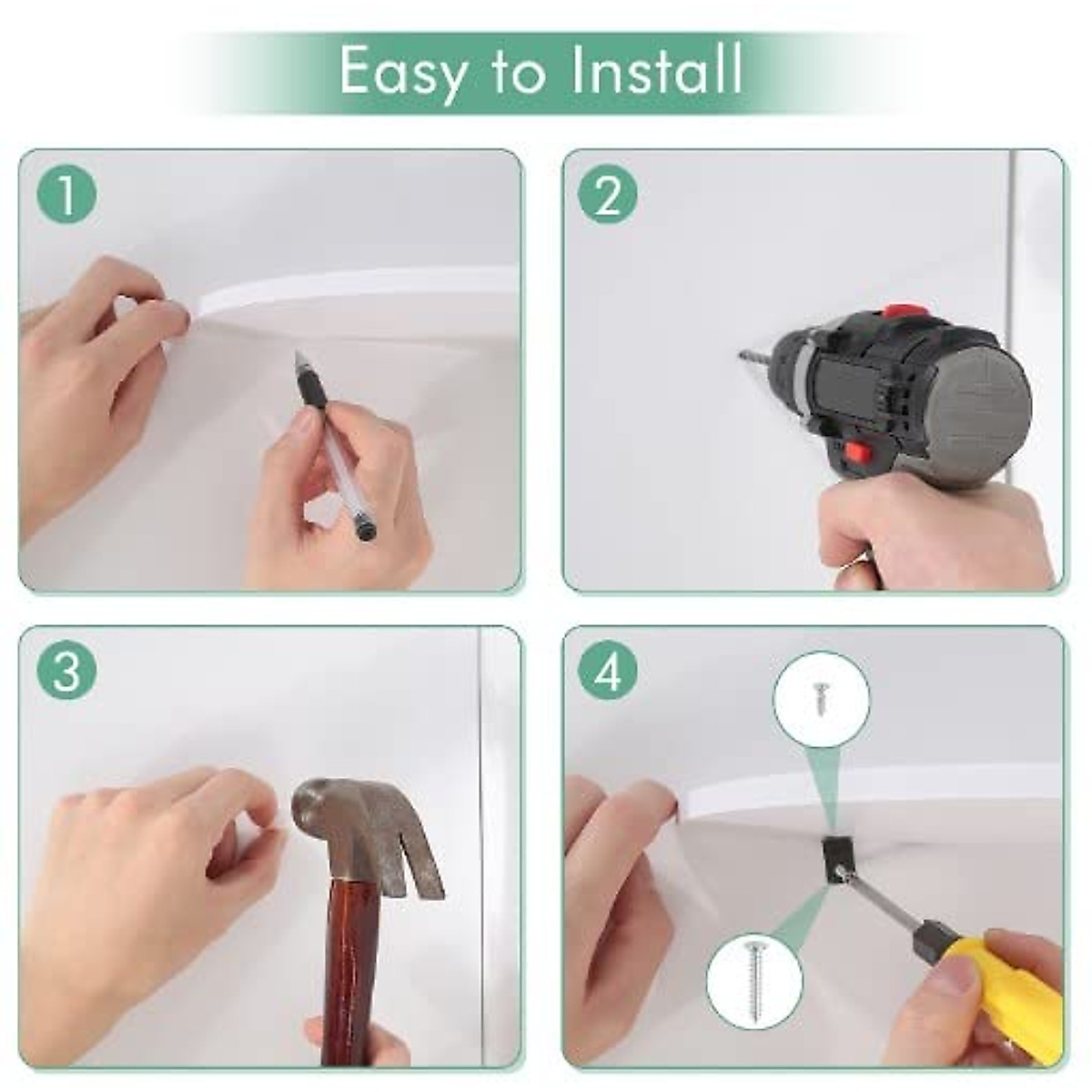 Tyenaza Floating Corner Shelves, White Corner Mounting Shelf,Set of 3 Floating Wall Mounted Storage Shelf for Living Room, Bedroom, Bathroom, Kitchen, Office