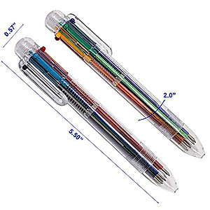 Huji Multicolor 0.5mm Ballpoint Pens for School Supplies Office Arts & Crafts Students Little Ones Party Favor Gift (Multicolor Retractable Pens – 18 PK 6 in 1)