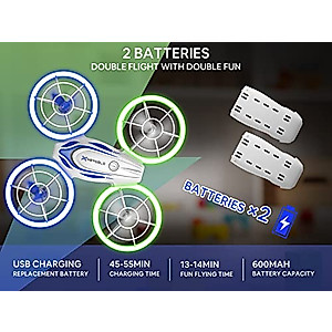 Heygelo S60 Drones for Kids, Mini Drone with LED Lights for Beginners, RC Quadcopter with Altitude Hold and Headless Mode, Full Propeller Protect, 3D Flips, 2 Batteries, Toys Gifts for Boys Girls