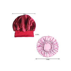 Satin Bonnet, Elastic Wide Band Sleeping Caps, Silk bonnet, Satin Hair Bonnet for Sleeping, Hair Bonnets for Curly Hair, Hat Night Sleeping,Gift for Birthday, Christmas, Thanksgiving, Valentine’s Day