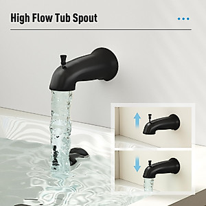 EMBATHER Tub and Shower Faucet Set, Dual Shower Head with Bathtub Faucet Set, Single-handle Control Shower Valve and Trim Kit, Matte Black