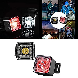 BESSTUUP Riding Light Front and Rear Sets of Lights Brake Warning Rear Bike Light Easy Install USB Rechargeable Brake Sensing Light for Bicycle Road Cycling - E105front E105Srear