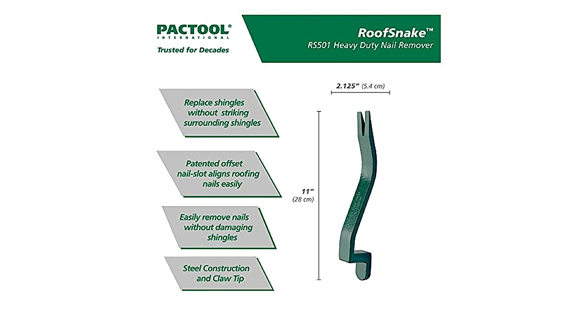 PacTool RS501 Roof Snake - Heavy Duty Shingle Remover