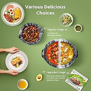 [NEW] KOOC Disposable Slow Cooker Liners and Cooking Bags, 1 Pack(10 Counts), Large Size Pot Liners Fit 4QT to 8.5QT, 13"x 21", Fresh Locking Seal Design, Suitable for Oval & Round Pot, BPA Free