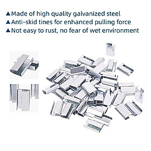 LNYEBN Packaging 5/8"(16mm) x 0.035" x 300' Polyester Strapping Roll，300feet Heavy Duty PET Belt, 50pcs Strapping Seals, 100pcs Corner Protector for Packaging Strapping