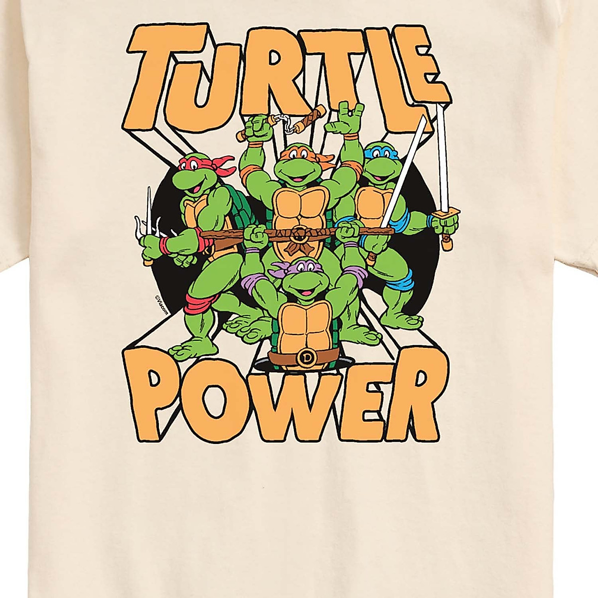 HYBRID APPAREL - Teenage Mutant Ninja Turtles - Turtle Power - Men's Short Sleeve Graphic T-Shirt - Size X-Large Cream