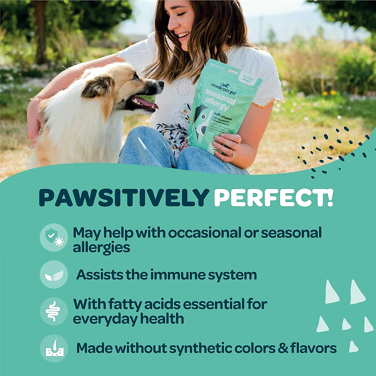 Dog Allergy Chews with Probiotics | Seasonal Allergy Chews for Dogs with Wild Alaskan Salmon Oil & Colostrum | Environmental Dog Allergy Support | NASC Certified & Made in The USA | 90 Chews