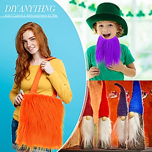 8 Pieces Faux Fox Fur Square Fabric 10 x 10 Inch Shaggy Fur Patches Fabric Cuts Chair Cover Seat Cushion Pad Supplies for DIY Craft (Multi-colored)