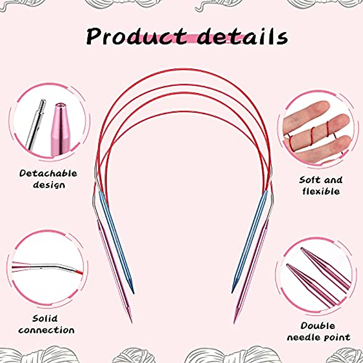 Ruidi 13 Pairs of Interchangeable Circular Knitting Needles Set