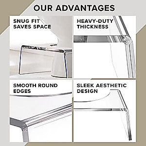 Elavain Clear Acrylic Step Stool for Kids, Toilet Step Stool for Toddlers Potty Training Aid, Modern Foot Stool, Kids Step Stool, Children Bathroom Stool & Toddler Stool Chair for Toilet | 7.5’’ High