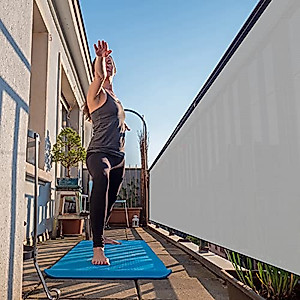 DOEWORKS 3x16FT Balcony Privacy Screen, Deck Shield Fence for Apartment, Backyard, Patio,Grey