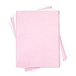Pink and White Tissue Paper for Gift Wrapping Bags, Metallic Bulk Set (60 Sheets)