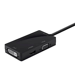Monoprice DisplayPort 1.2a to 4K HDMI, Dual Link DVI, and VGA - Passive Adapter, Up to 4K Resolutions, Black