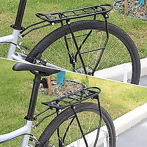 WEEROCK Bike Rear Rack 55LB Load Bearing Capacity Luggage Carrier, Height Adjustable Bike Cargo Rack Suits for 24-28 Inch Bike, Black