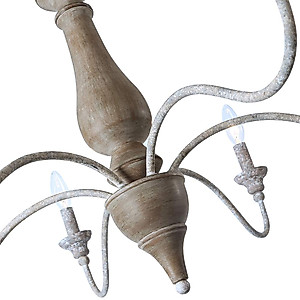 Congratsu 6 Light French Country Chandelier for Dining Room, Farmhouse Chandeliers for Living Room, Bedroom, 29.5” Dia