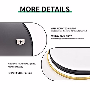 COFENY Arched Mirror, 20"x28" Black Bathroom Mirror with Metal Frame, Wall Mounted Mirrors Decor Modern Dresser Mirror for Bedroom Living Room Entryway