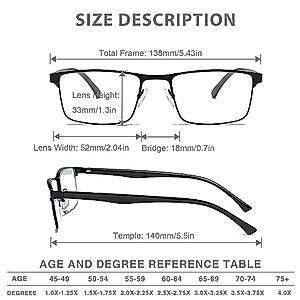 NaNaKo 3 Pack Reading Glasses for Men, Lightweight Blue Light Blocking Metal Frame Mens Readers (C1,+1.50)