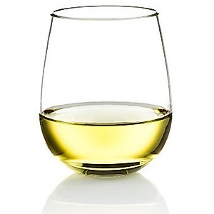 Poolside Unbreakable Stemless Plastic Wine Glasses ~ Elegant Durable Reusable Glassware ~ Sophisticated Design ~ Shatterproof Dishwasher Safe Indoor/Outdoor Barware ~ 100% Tritan ~ Set of 4~16 oz