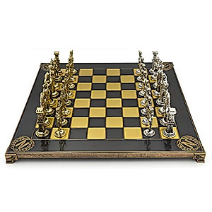 Handmade Napoleon Metal Chess Set in Wooden Box