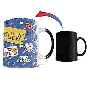 Morphing Mugs Ted Lasso – I Believe in Believe – TV Show Graphics and Icons – One 11 oz Color Changing Ceramic Mug – Image Revealed When HOT Liquid Is Added!