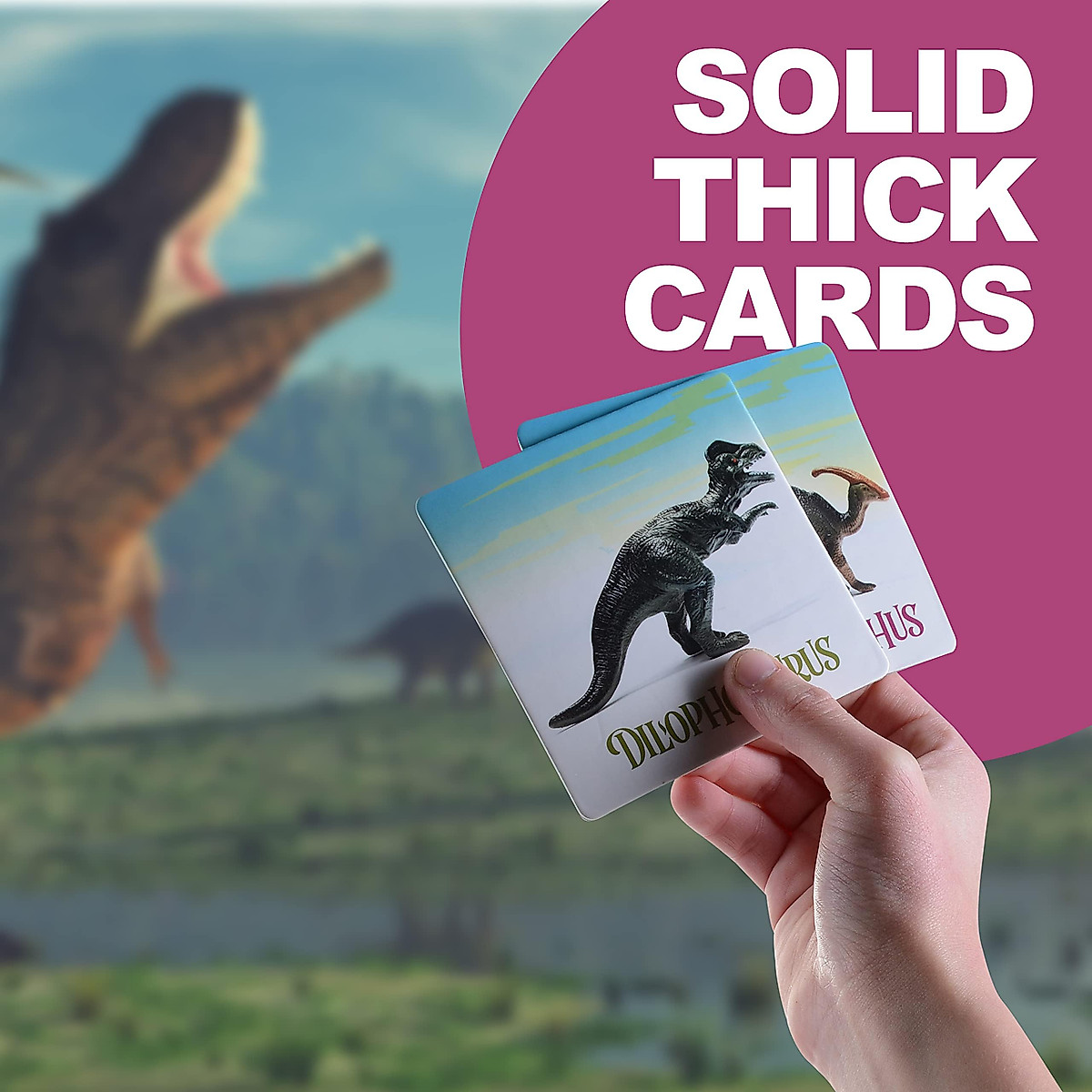 PREXTEX Dinosaur Toy and Memory Card Set | 12 Realistic 10" Kid Toy Dinosaurs with 24 Cards | Montessori Toddler Learning Toys | Kindergarten Learning Games | Dinosaur Toys for Kids Age 2 3 4 5 6 7 8