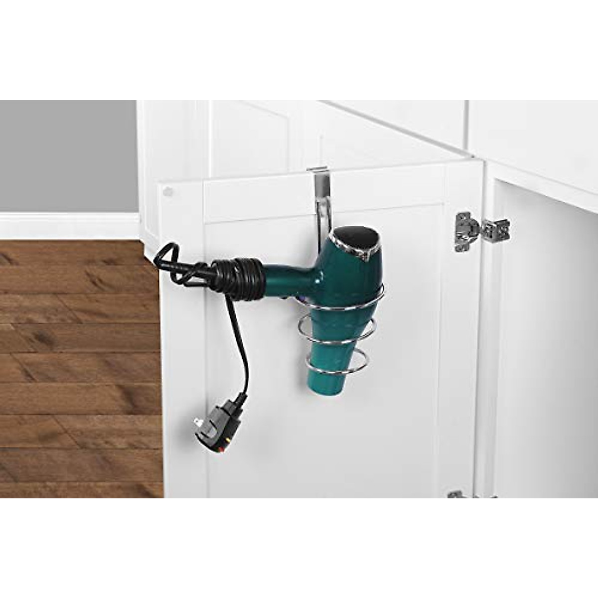 Spectrum Diversified Hair Dryer Holder, Over the Cabinet Door, Chrome