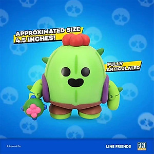 P.M.I. Brawl Stars Action Figure | Spike Cactus Figure | 4.5-Inch-Tall Collectibles | Brawl Stars Toy Figurine| Ofically Licensed Toys, Supercell, Gift for Video Gamer - Articulated Figure