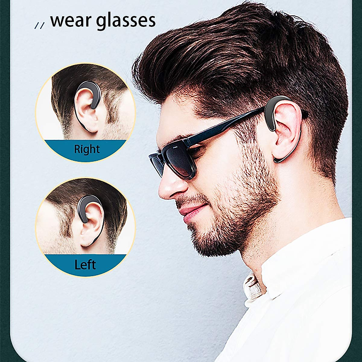 IKXO Ear Hook Bluetooth Headphones Wireless - Lightweight Single Ear Painless Noise Cancelling Earphones Waterproof with Ear Plug Charging Case 150H