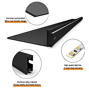 SLVUAFRN Floating Display Shelf with Built-in Illuminated LED Light and Transformer, Metal Wall Mounted Light-Emitting Shelves, Lighted Display Stand for Entrance Bar Countertop Living Room Bathroom…