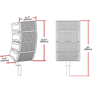 Earthquake Sound DJ-Array Gen2 4x4" Line Array Loudspeaker System, Set of 2, Black