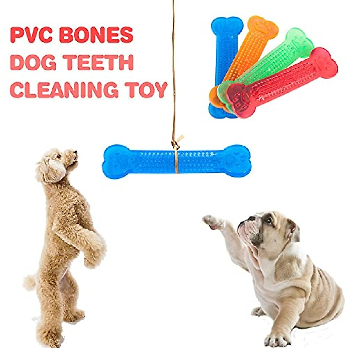 Whipin Dog Toys Dog Chew Toys Rubber Bone Toy Aggressive Chewers Dog Toothbrush Doggy Puppy Dental Care for Dog Accessories (Color : 1PCS Random Color)