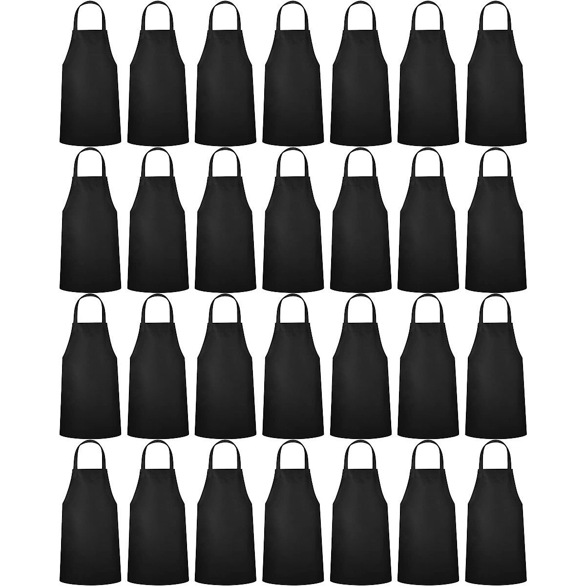 36 Pack Bulk Plain Aprons for Man Woman Adult Unisex Apron Machine Washable Adjustable Bib Aprons(Black)