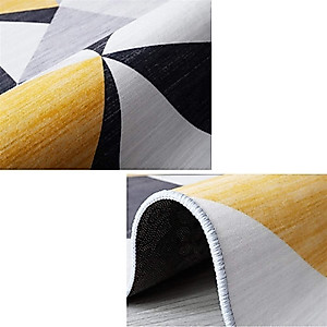 Runner Carpet for Hallway Non Slip Washable 1'7"x5' Black Grey and Brown Modern Runner Mat with Rubber Backing Rugs, Customizable Size