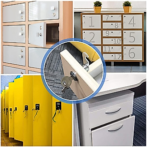 Sissinda Cam Locks Cabinet Locks Keyed Alike,1-1/8Inch Cylinder Fits on 0.9Inch Max Panel Thickness,Secure Drawer RV Camper Trailer,Zinc Alloy(1-1/8Inch 12Pcs)