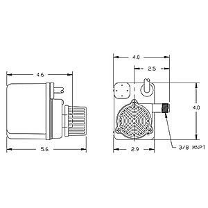 Little Giant PE-2.5F 115 Volt, 1/28 HP, 475 GPH Small Submersible Direct Drive Pump with 6-Ft. Cord, Black, 518600