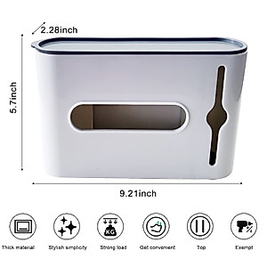 Cenbee Kitchen Plastic Grocery Bag Holder and Dispenser,Hanging Garbage rack,Garbage storage box Organizer,Wall Mounted for Dispenser Home Cabinet Living Room (White)