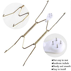 ManYee 10 Pack Plate Hangers Invisible Wall Plate Hangers Stainless Steel Plate Hangers for The Wall and 12 Pack Wall Hooks Compatible 7.5 to 9 Inch for Decorative Plates Art Wall Brass Coated