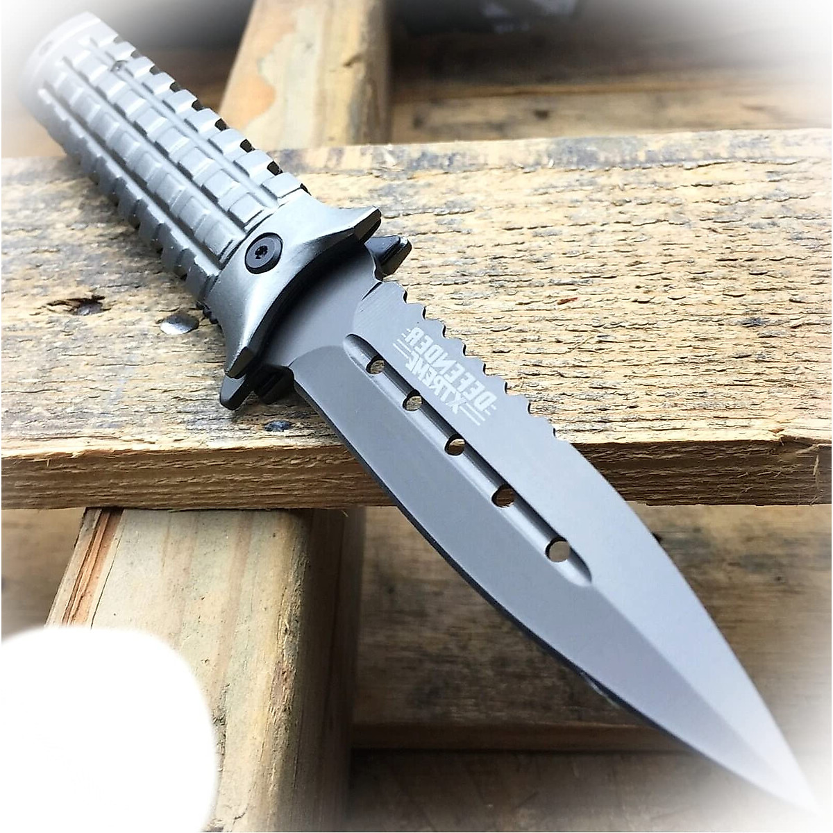 New 9" Titanium Tactical Spring Assisted Open Rescue FOLDING Pocket Knife Camping Outdoor Pro Tactical Elite Knife BLDA-0124