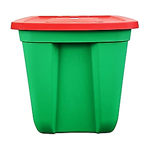 SIMPLYKLEEN 4-Pack Christmas Storage Totes with Lids (Red/Green), 18-Gallon (72-Quart) Organization Bins, 25.50" x 17.00" x 15.25", Holiday Organizer, Plastic Storage Container Made in the USA