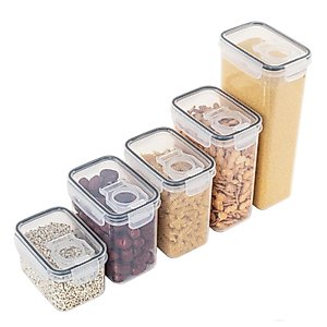Llazsybz Airtight Clear Storage Containers, Transparent Fresh Keeping Storage Containers with Lids, Pantry Stackable Storage Organizer Keeping Box, 1.6L