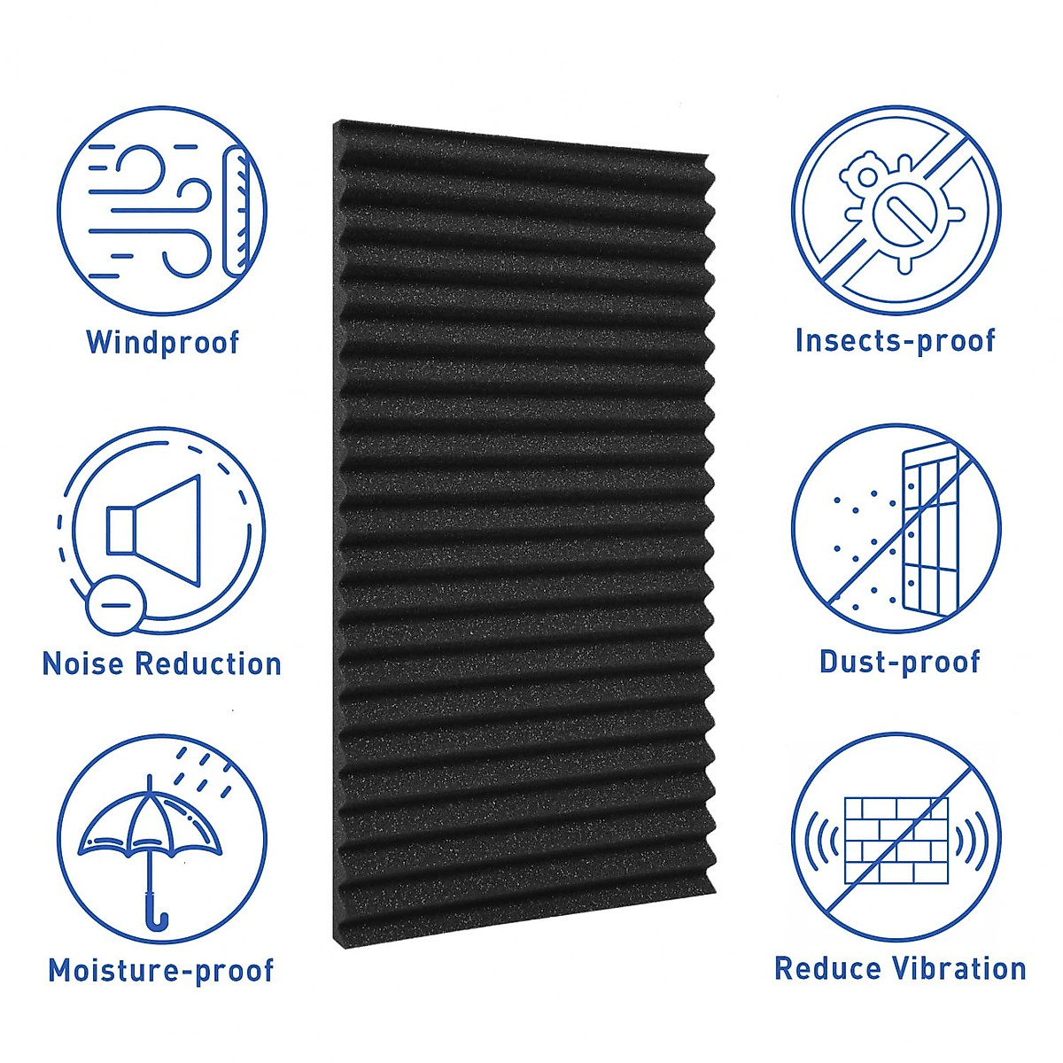 YoleShy Window Air Conditioner Side Panels Foam Panels for Window Air Conditioner, AC Units Window Kit 17 X 9 X 1 inch, Pack of 2, Black