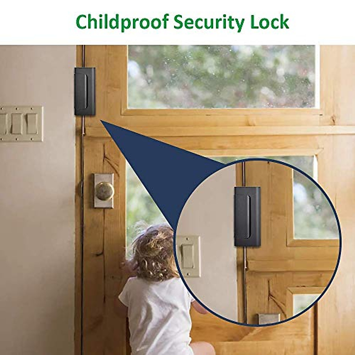 Door Reinforcement Lock ,3" Security Door Lock for Kids,Home Child Proof Door locks Withstand 800 lbs for Inward Swinging Door ,Easy to Install.